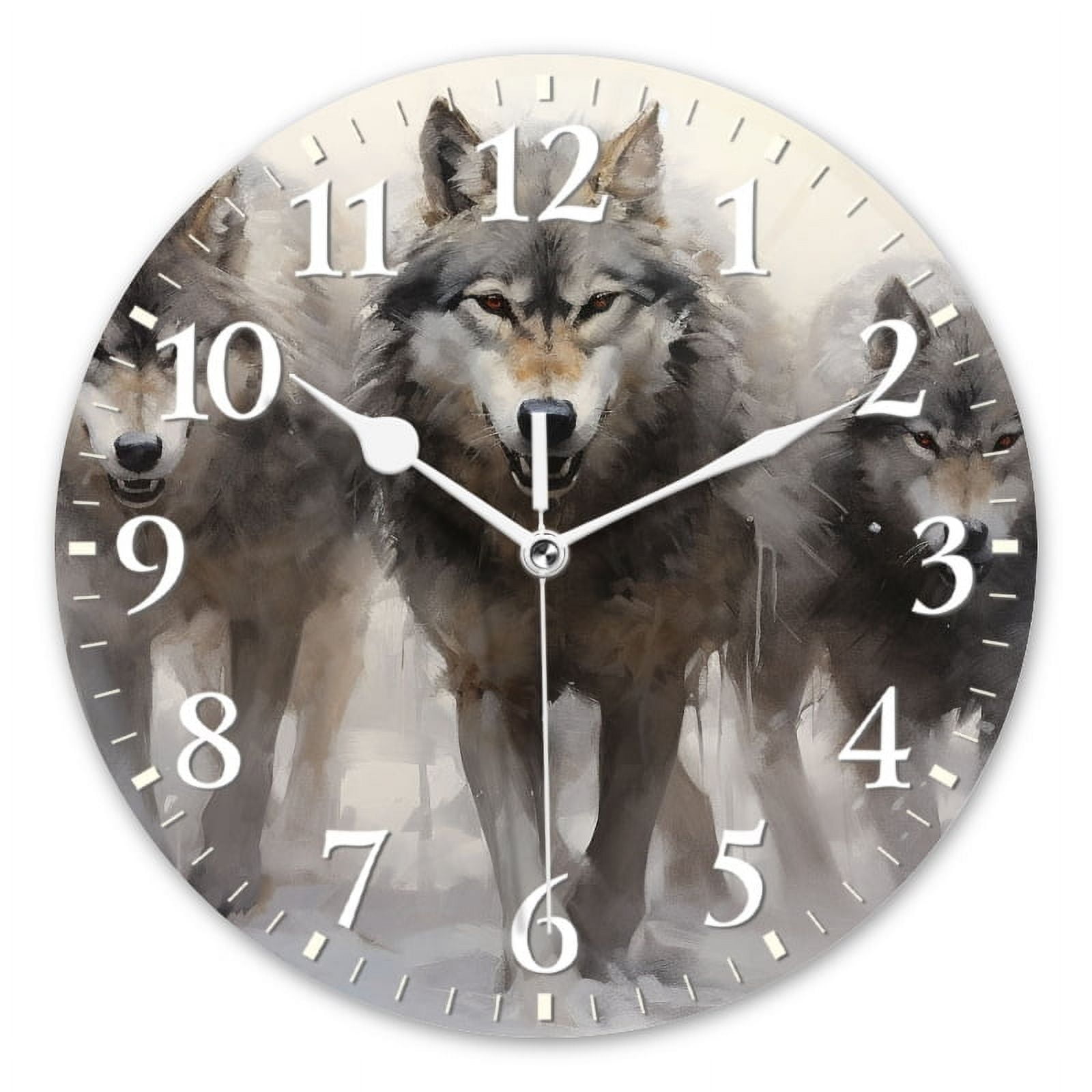 Decorative Round Wall Clocks Non-Ticking Silent Battery Operated Clocks ...