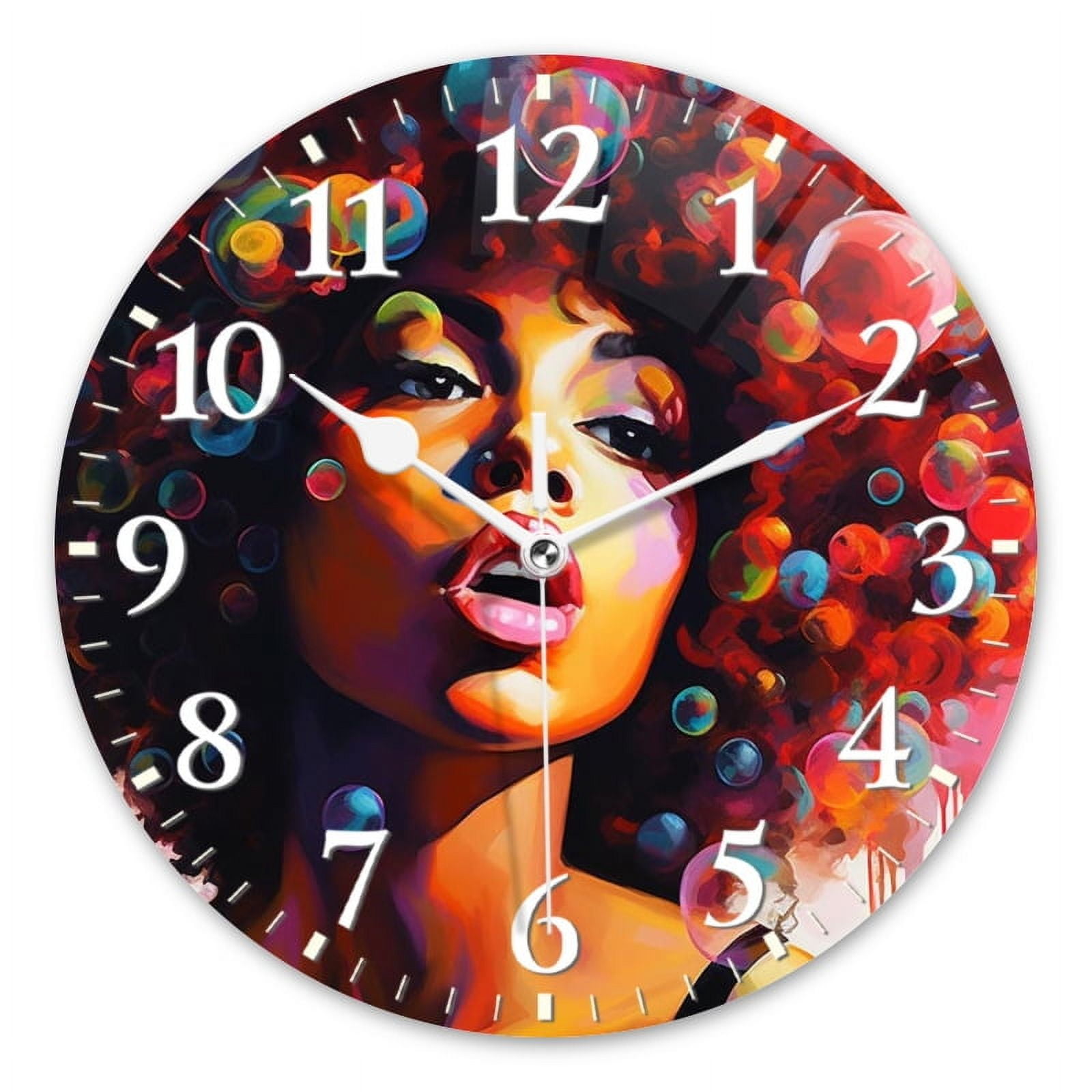 Non-Ticking Silent Wall Clocks Battery Operated Personalized Decor ...