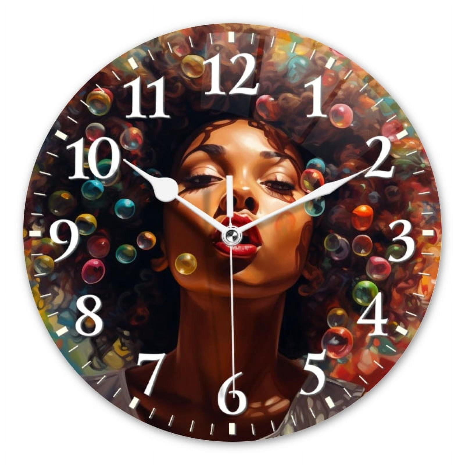 Non-Ticking Silent Wall Clocks Battery Operated Personalized Decor ...