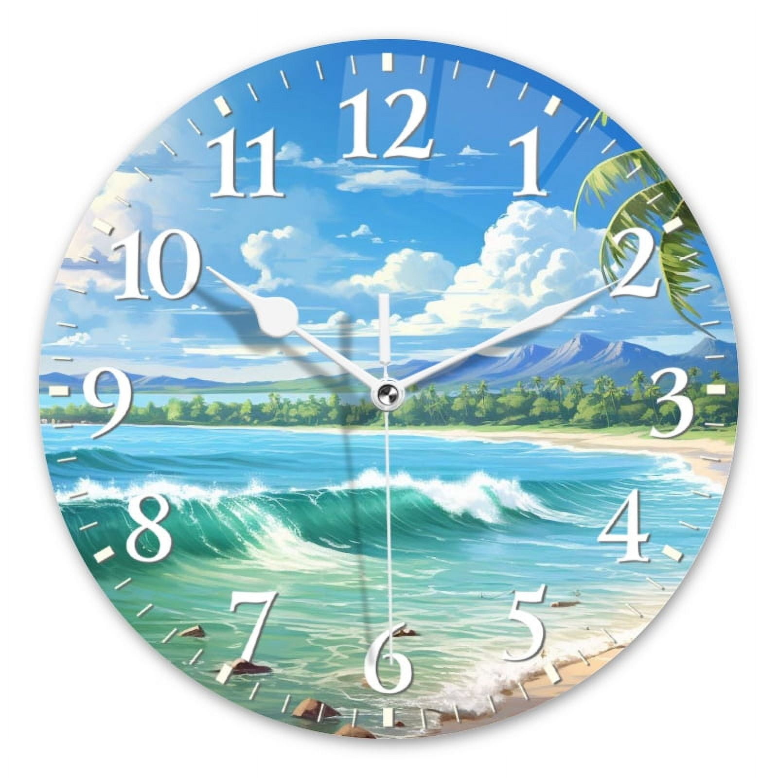 Non-Ticking Silent Wall Clocks Battery Operated Personalized Decor ...