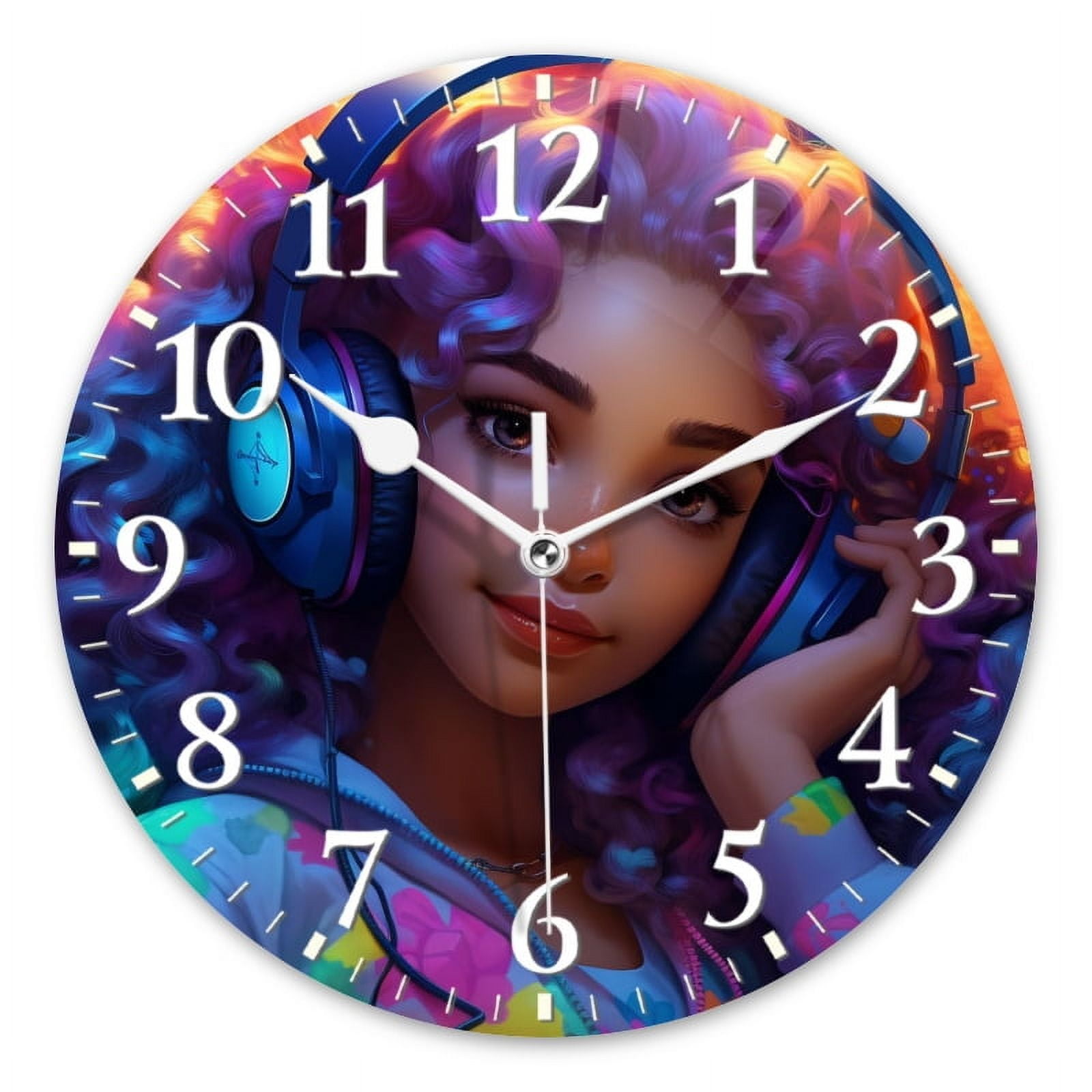 Non-Ticking Silent Wall Clocks Battery Operated Personalized Decor ...