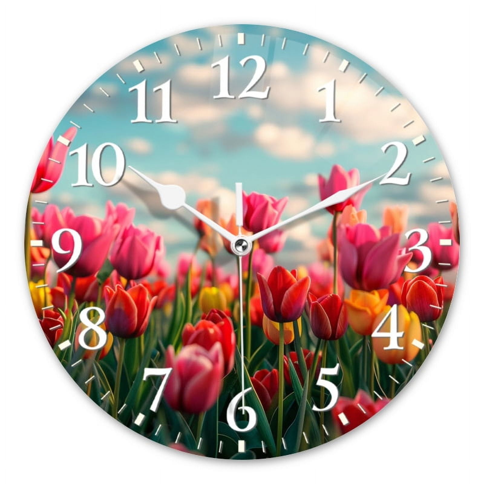Personalized Wall Clock Non-Ticking Silent Clocks Battery Operated Round Clocks Decorative for ...