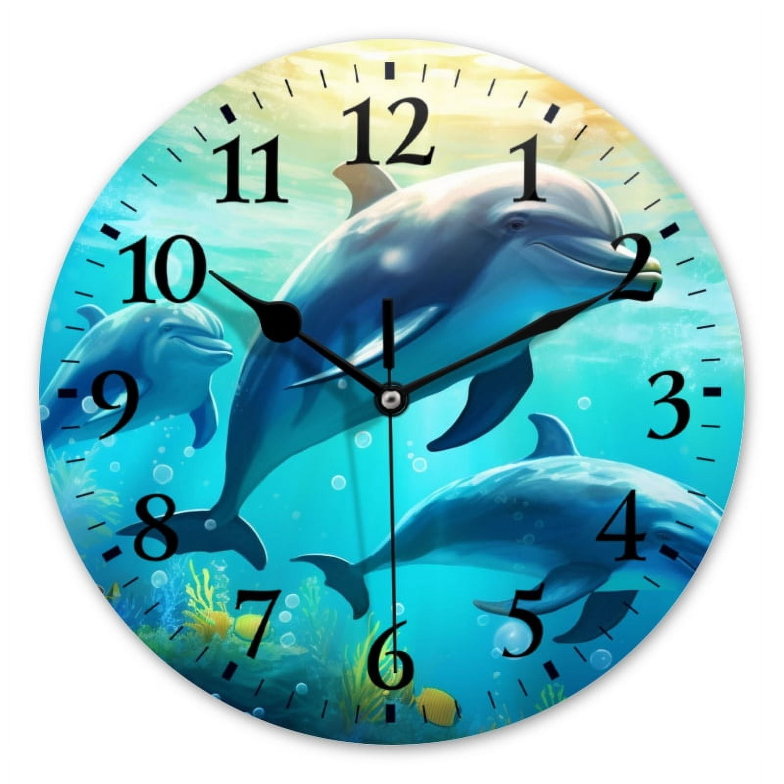 Non-Ticking Silent Wall Clocks Battery Operated Personalized Decor ...