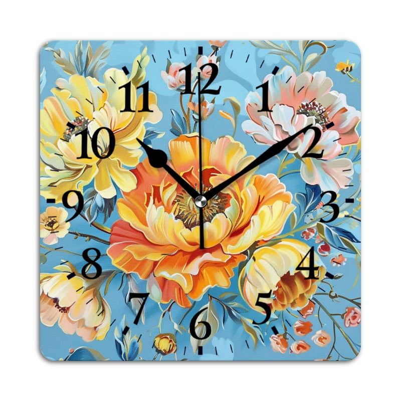 Non-Ticking Silent Wall Clocks Battery Operated Personalized Decor ...