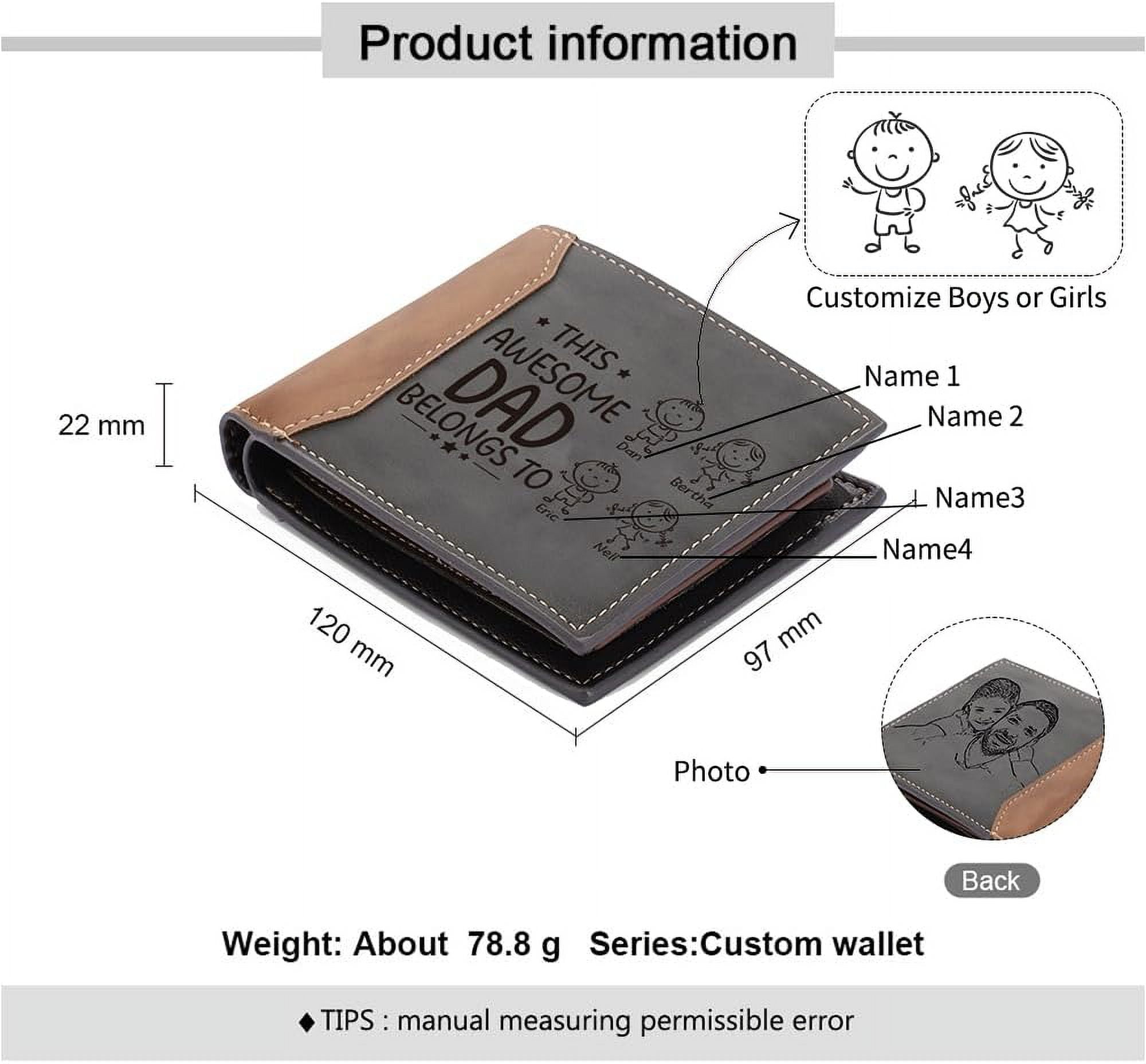 Personalized Wallet For Dad Husband - Custom Leather Name Wallets For ...