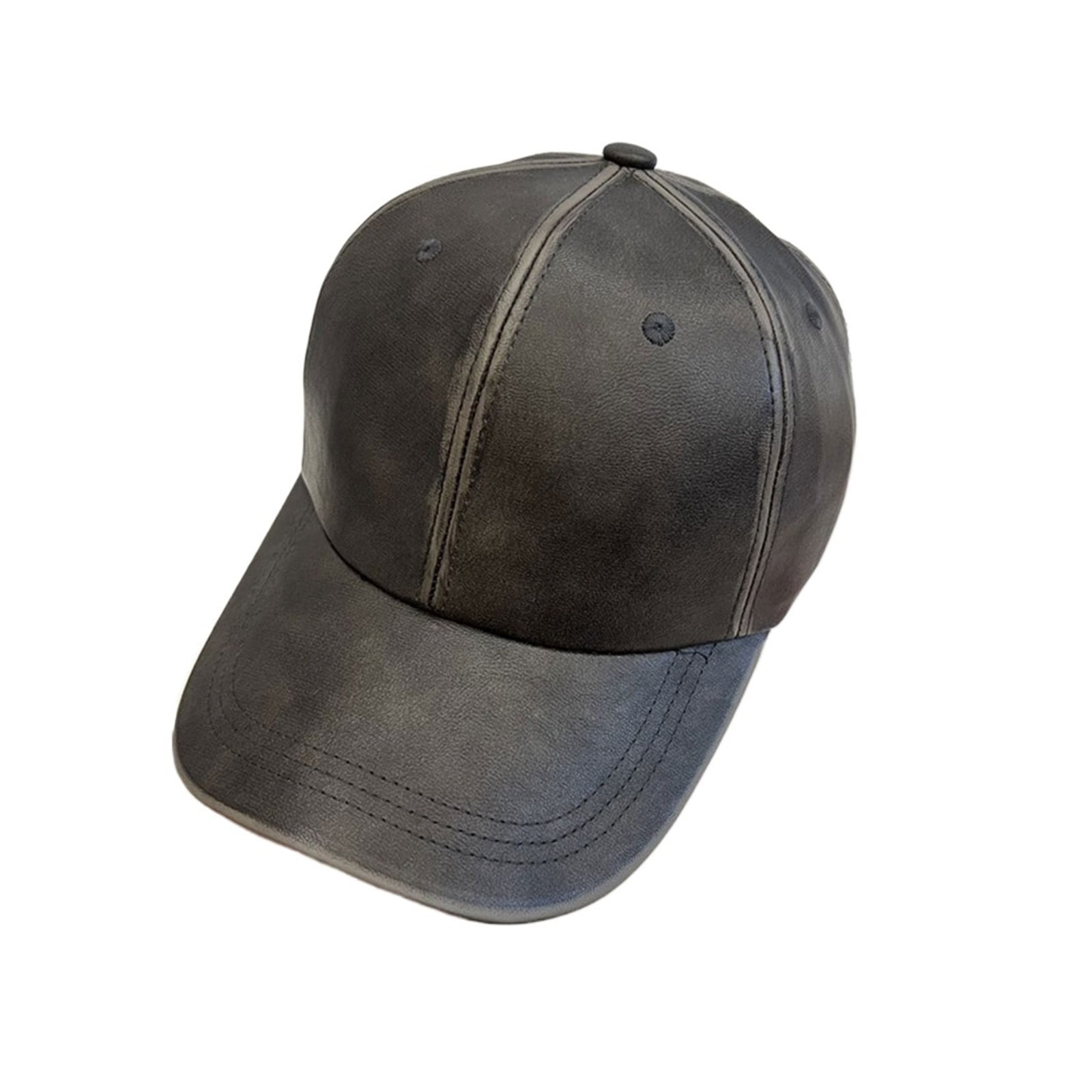 Personalized Washable Old PU Leather Hardtop Baseball Cap Hat For Men ...