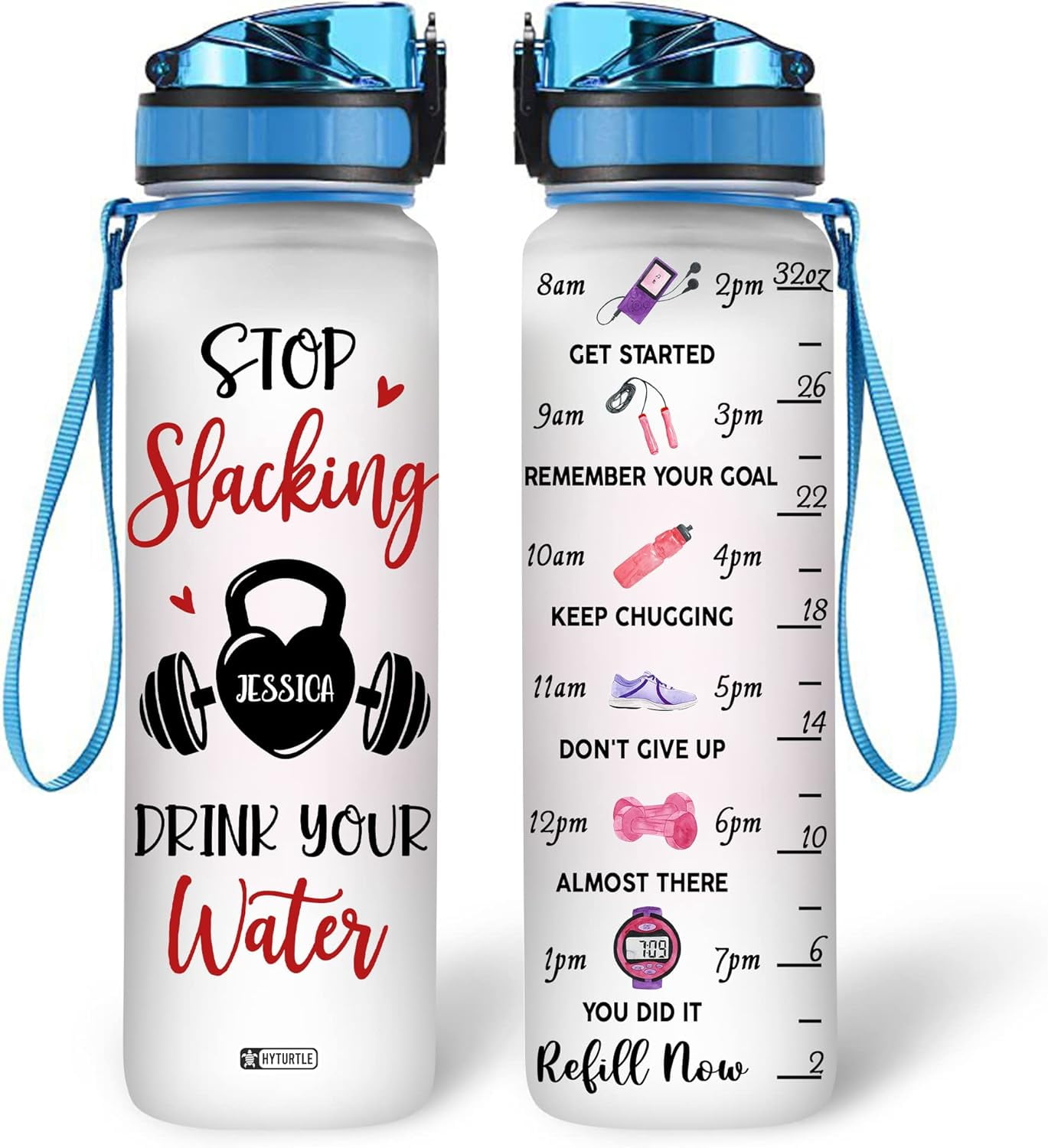 Personalized Water Bottle For Fitness Lover - Birthday- Stop Slacking ...