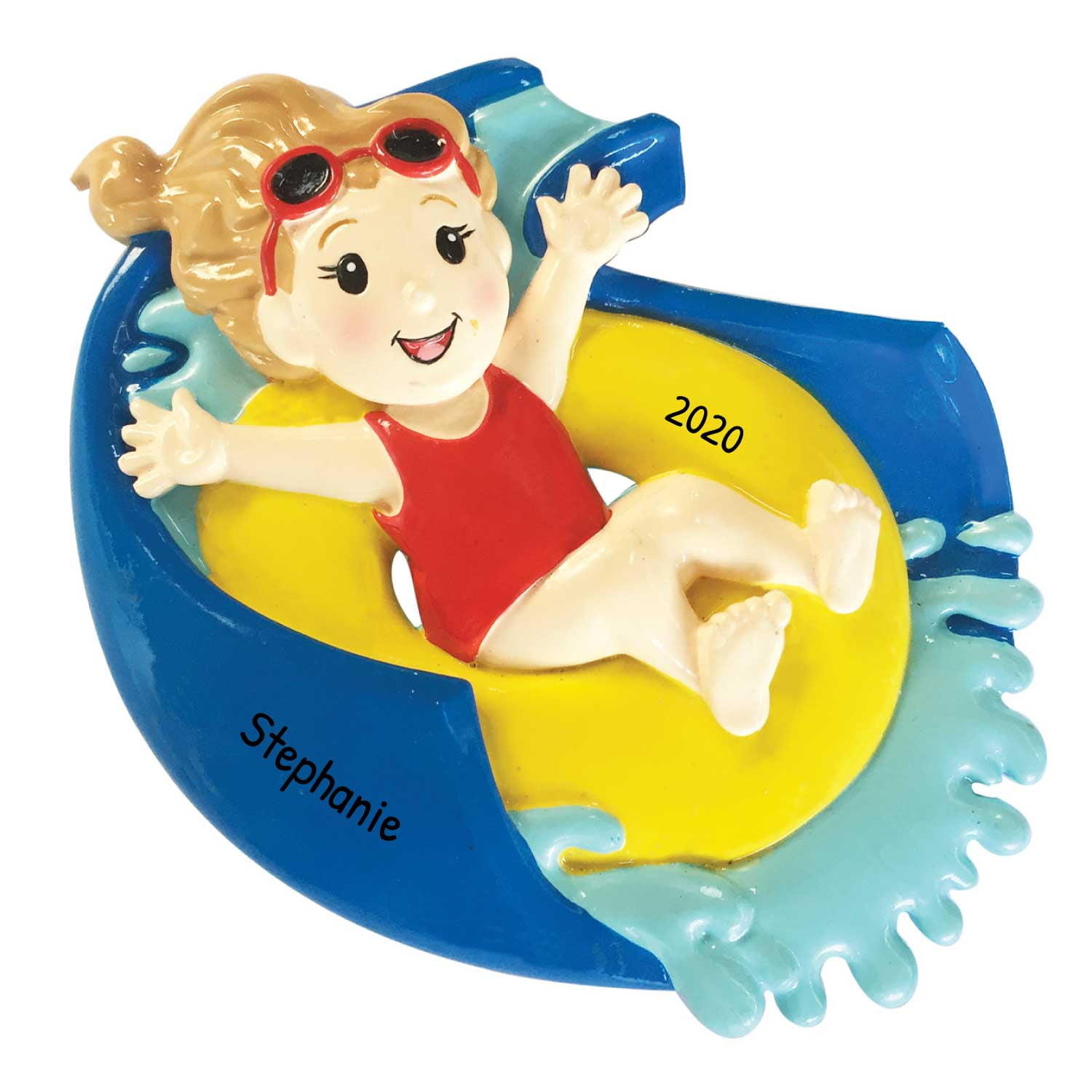 Personalized Water Slide Ornament - Pool Slide Ornament, Amusement Park ...