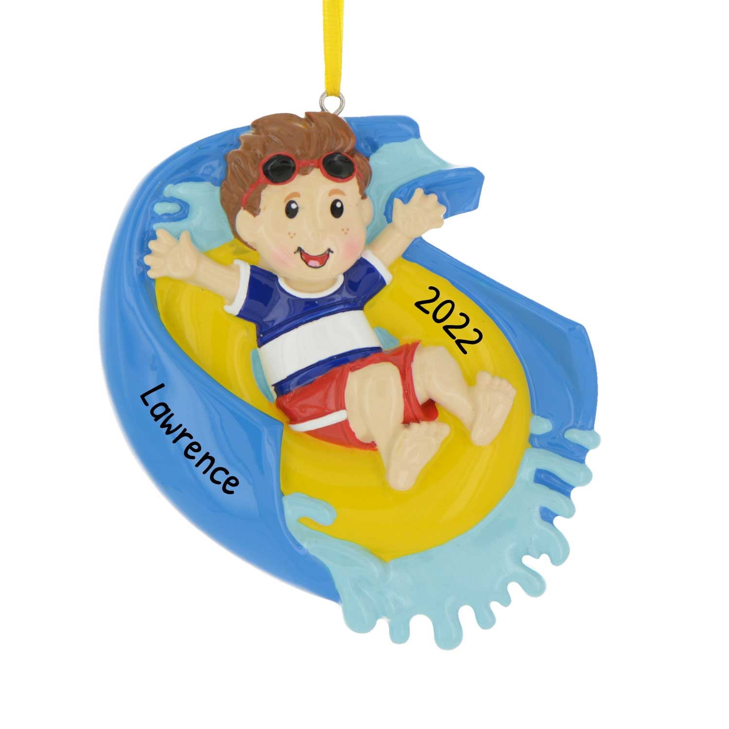 Personalized Water Slide Ornament - Pool Slide Ornament, Amusement Park ...