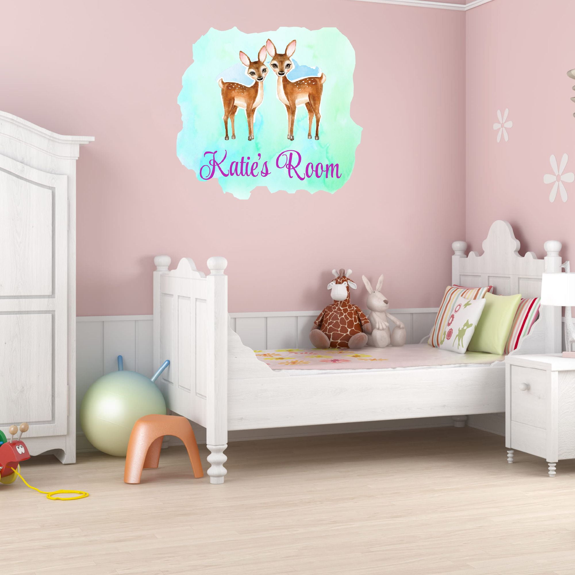 Personalized Watercolor Decal Living Room Wall Decal for Family ...