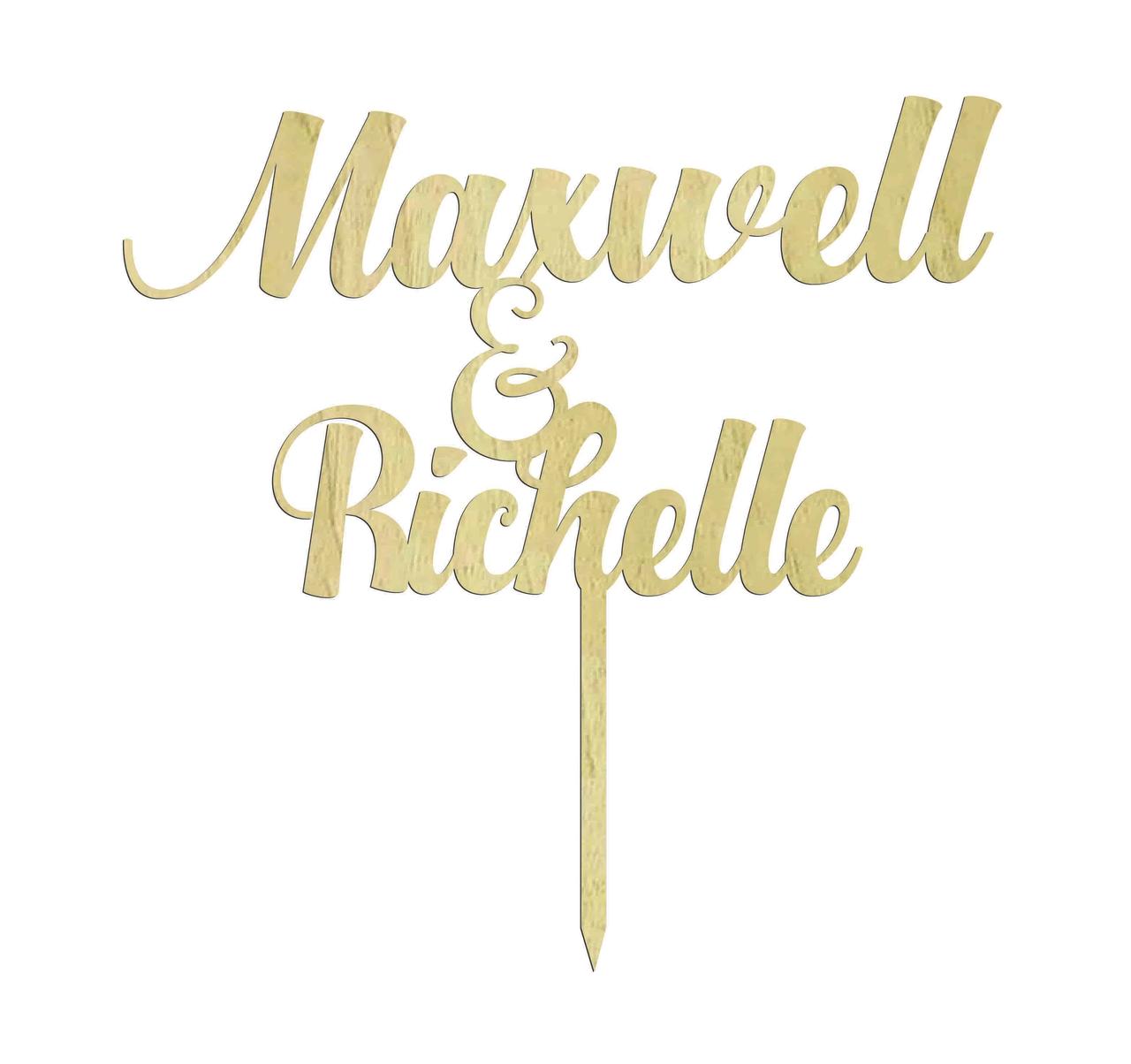 Personalized Wedding Cake Topper Rustic Wedding Cake Topper, Names Cake ...