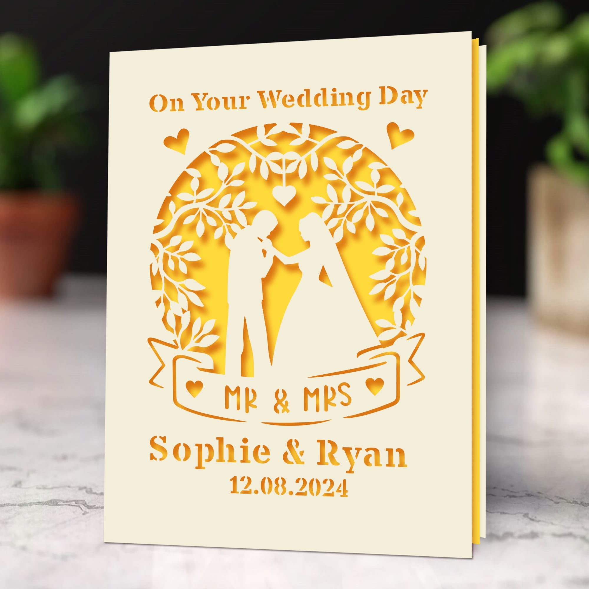 Personalized Wedding Card for Bride and Groom, Congratulations On Your ...