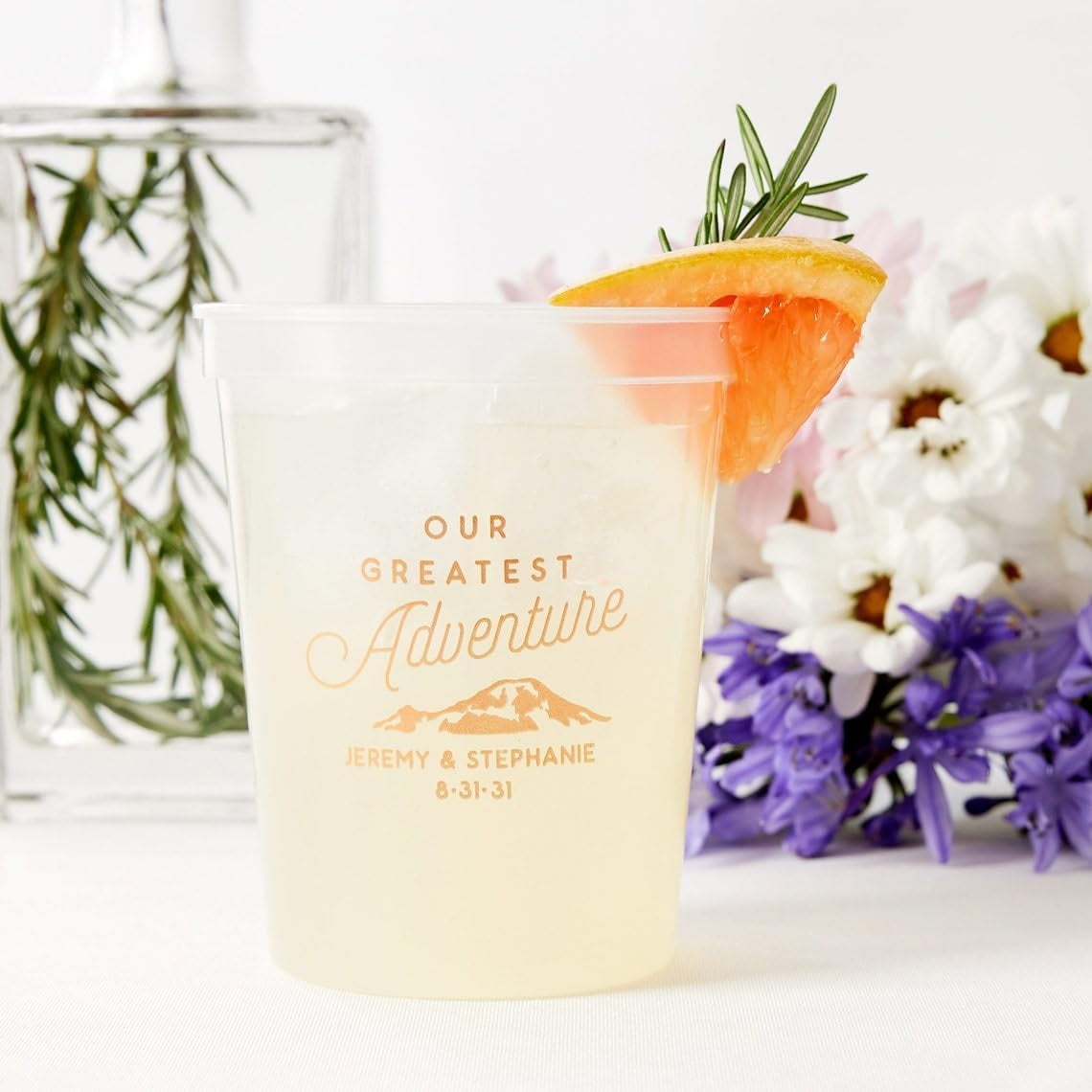 Personalized Wedding Cups - Our Greatest Adventure - 12oz 16oz Plastic ...