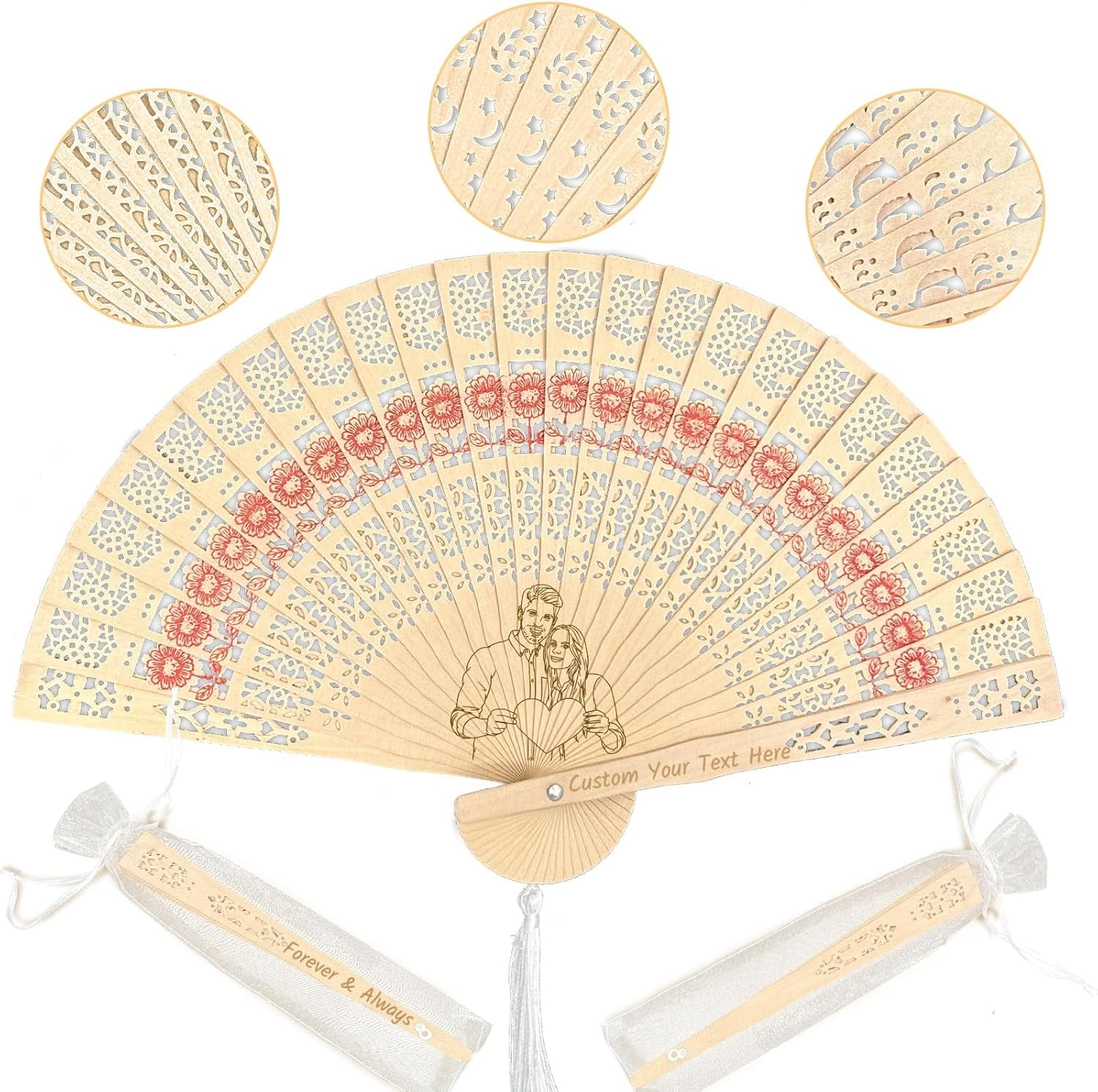 Personalized Wedding Fans Custom Engraved Wedding Party Favors with ...