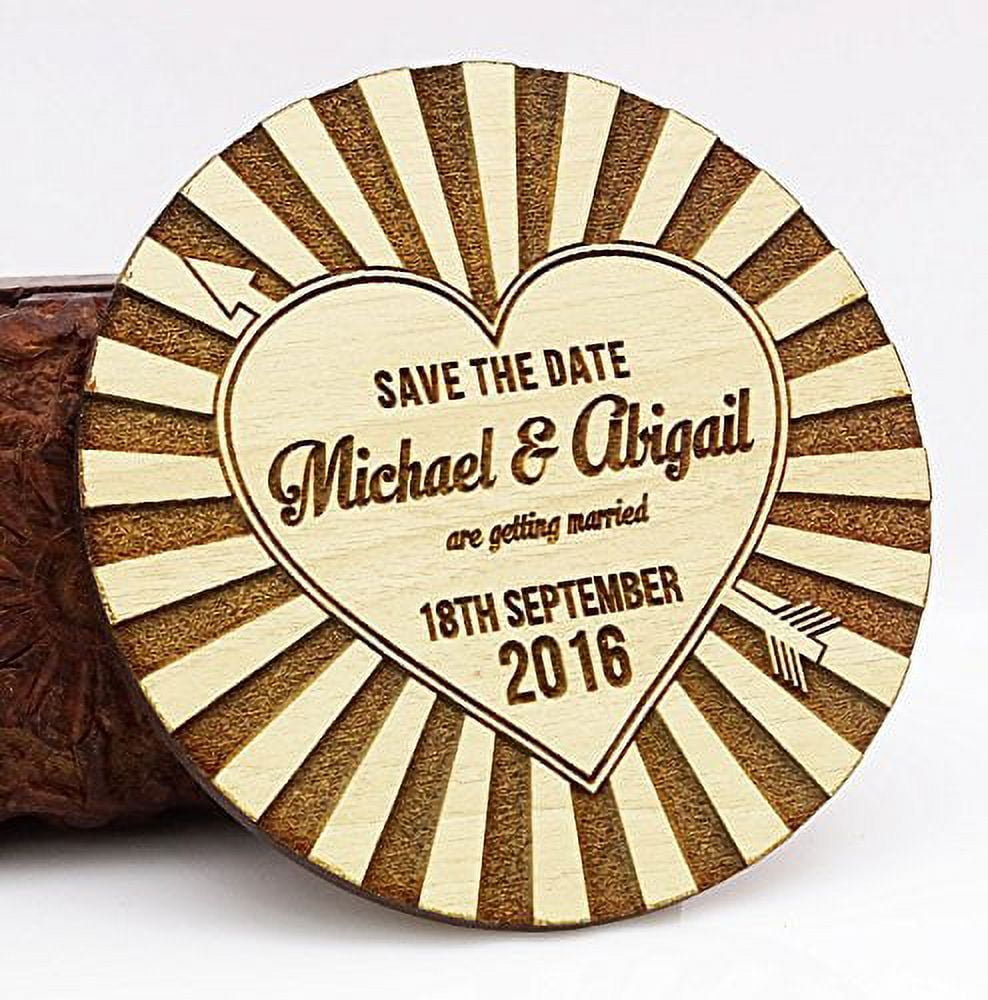Personalized Wedding Magnets 50 Rustic Save The Date Magnet Wedding ...