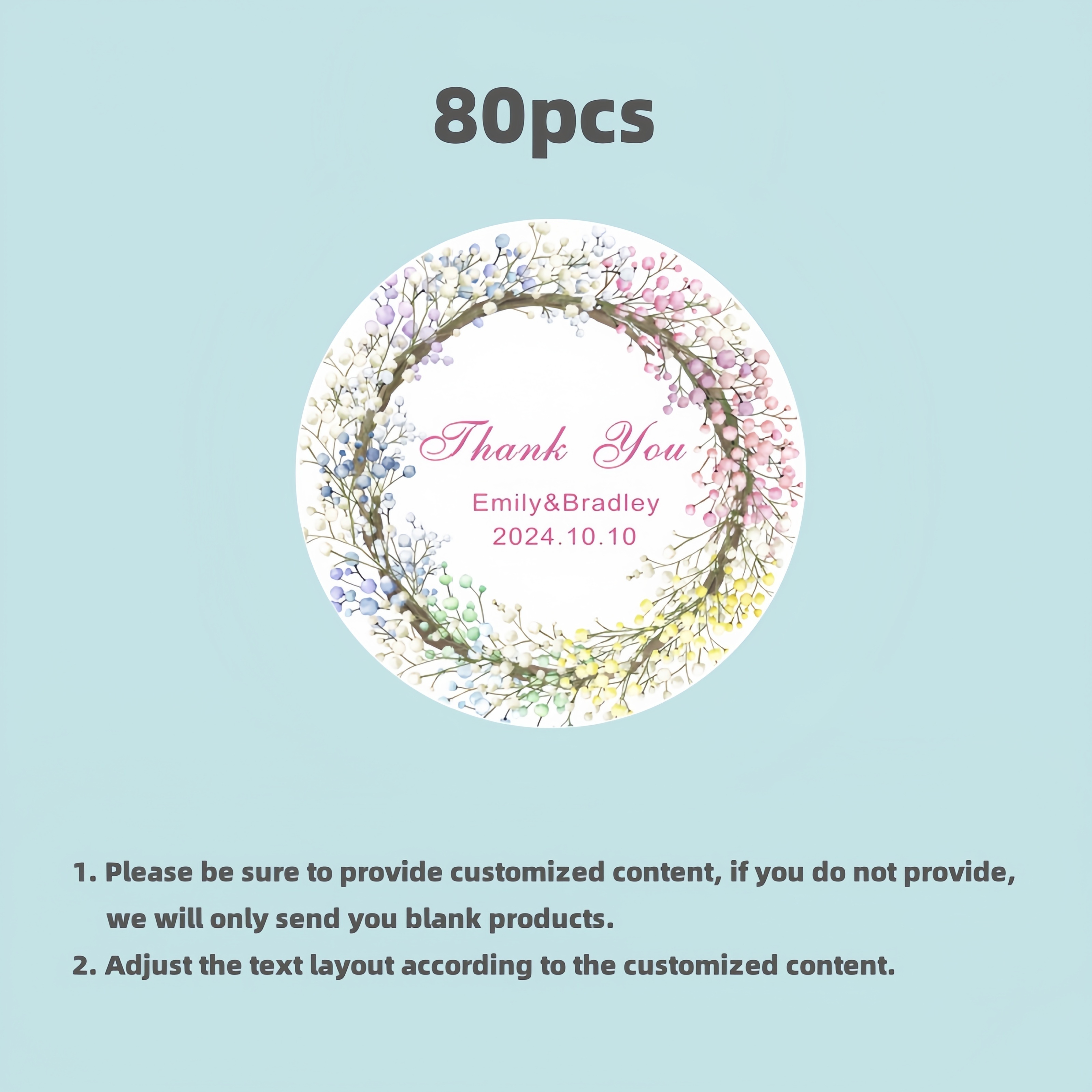 Personalized Wedding & Party Name Stickers - 80/160/240/360/480pcs ...