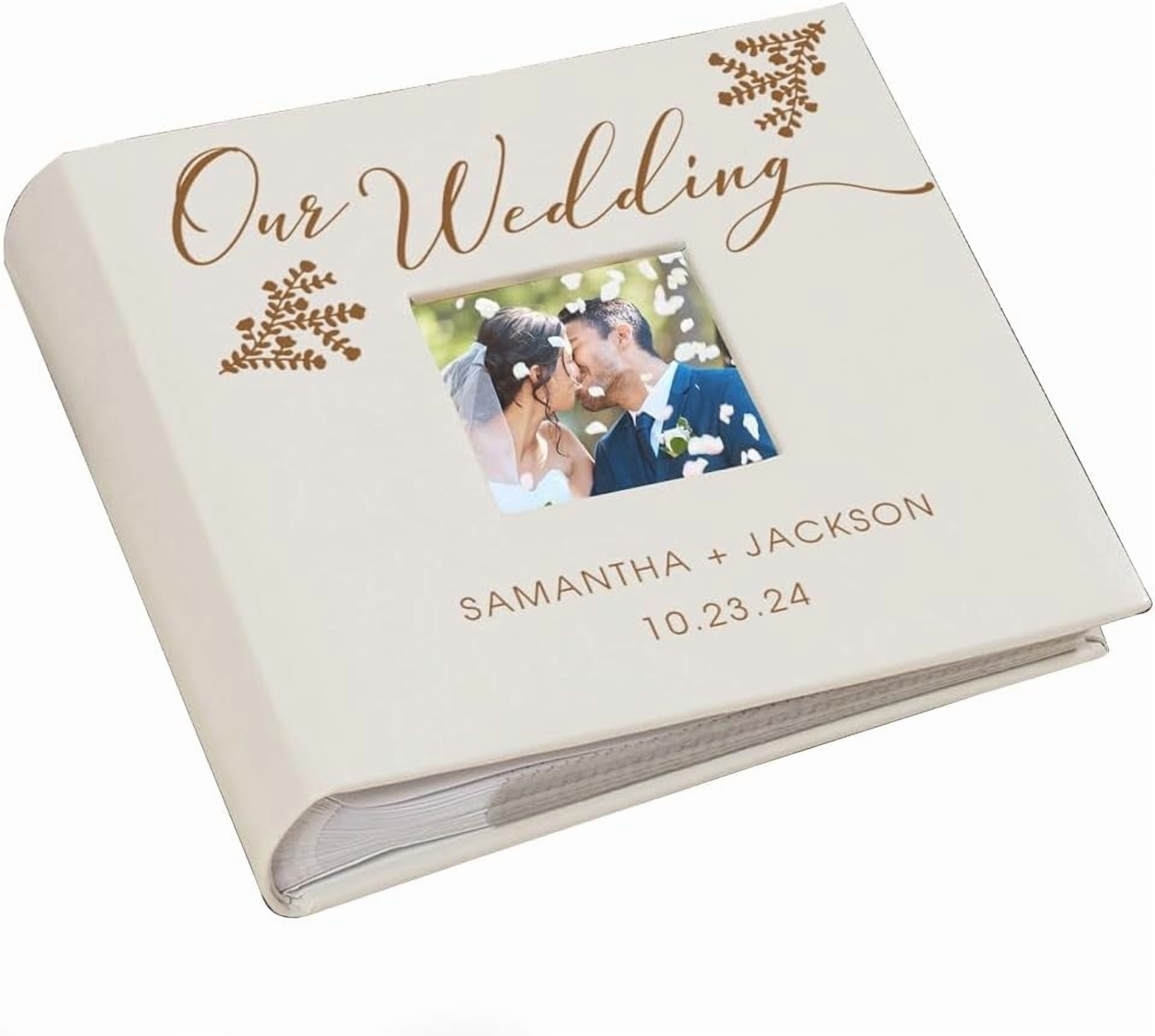 Personalized Wedding Photo Album, Custom Engraved Picture Album, Holds ...