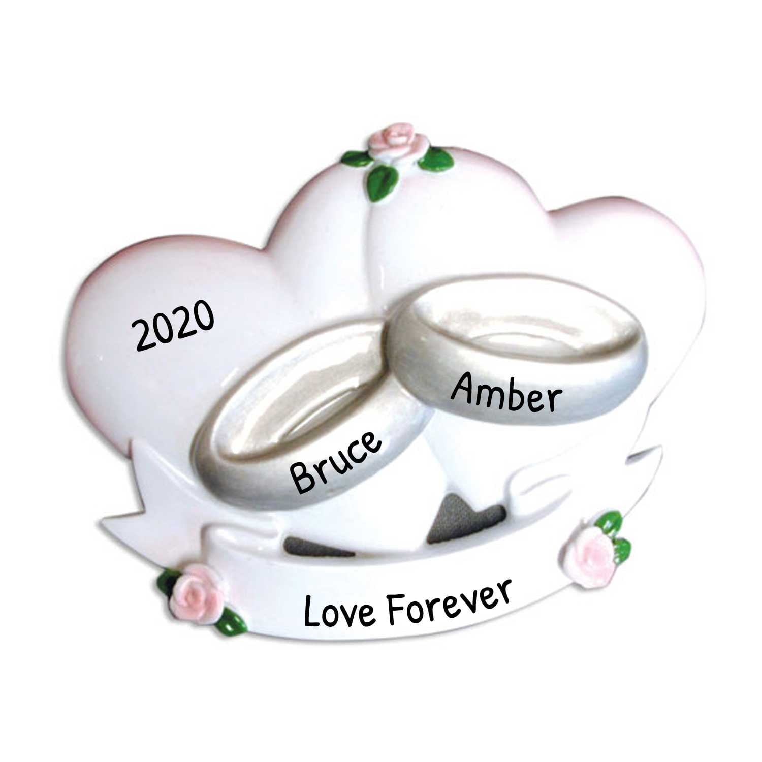 Personalized Wedding Rings Ornament 2024 - Engagement Gifts for Couples ...