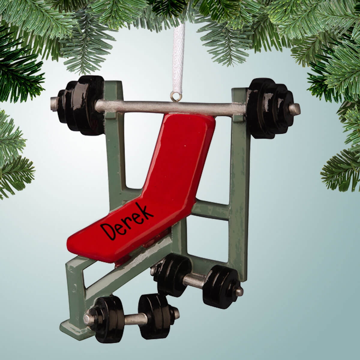 Personalized Weight Bench Christmas Ornament - Fitness - Working out at ...