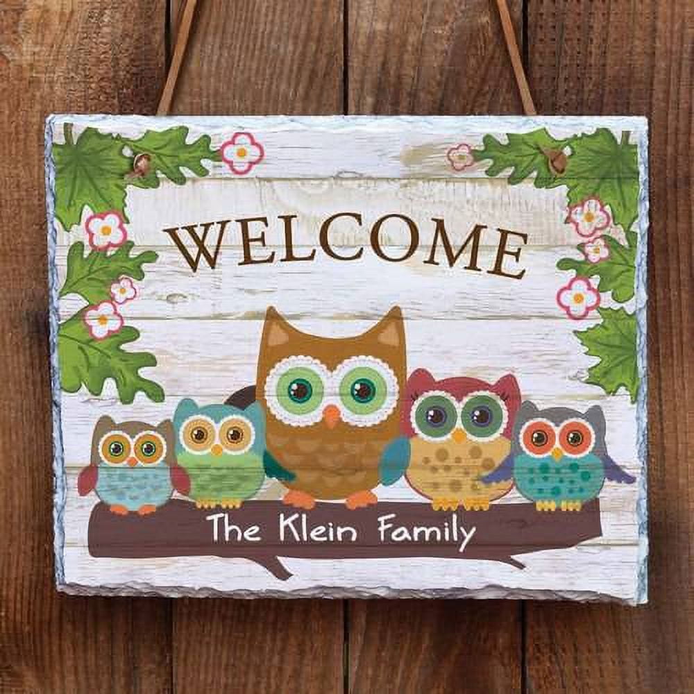 Personalized Welcome Owls Slate, Five - Walmart.com