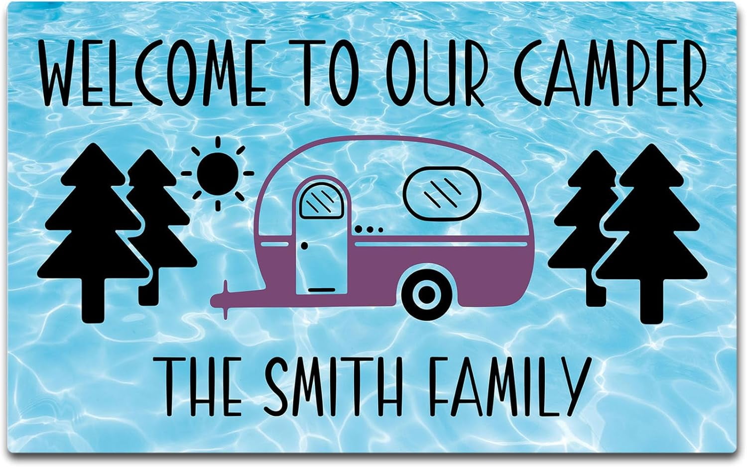Personalized Welcome To Our Campers Doormat Custom Family Name And Rv ...