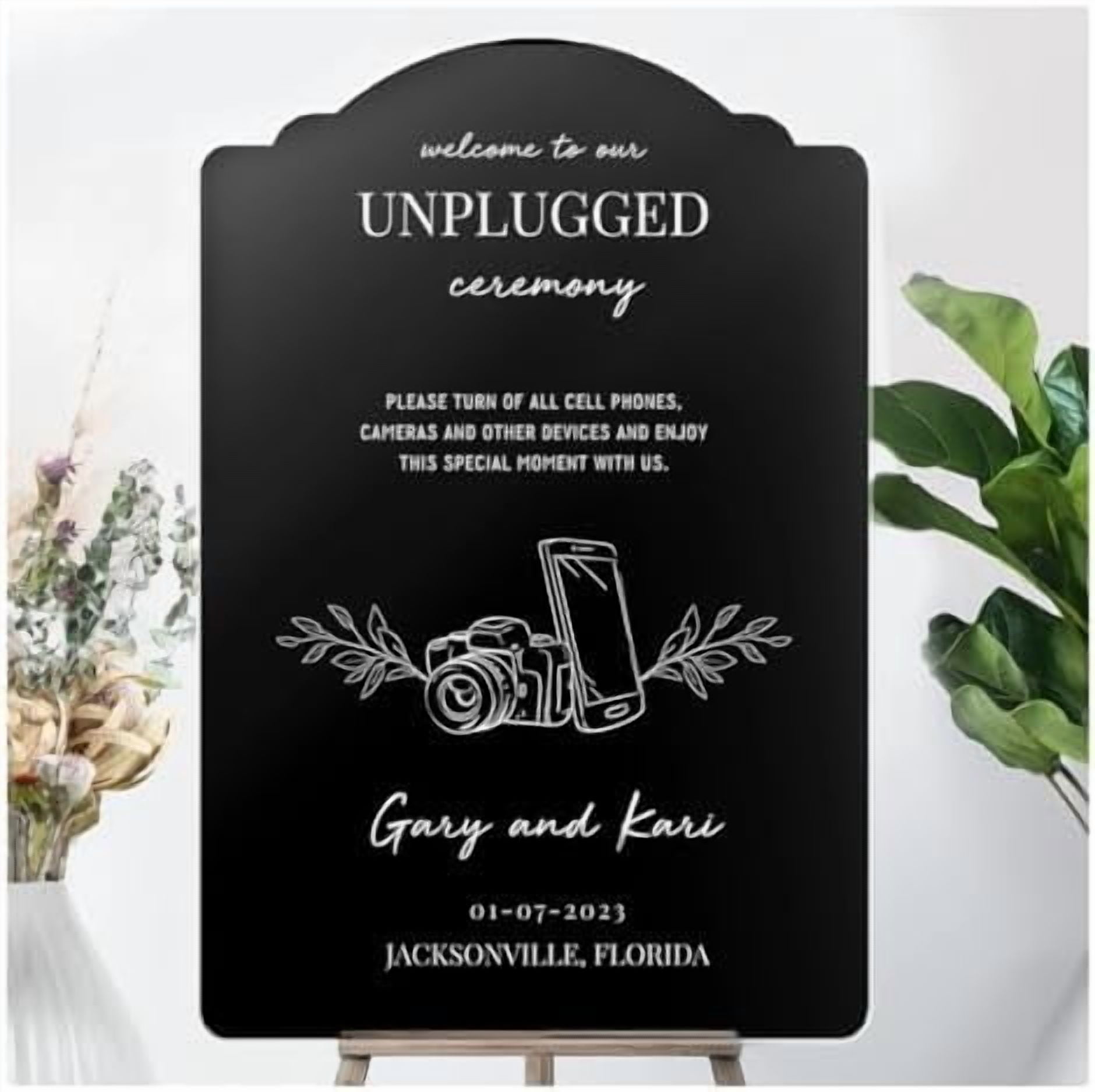 Personalized Welcome To Our Unplugged Ceremony Sign - Customized No ...