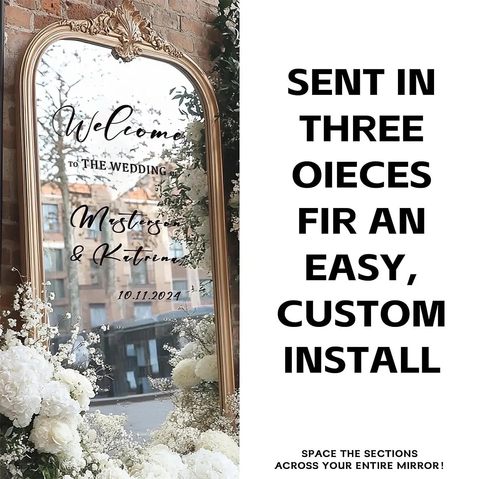 Personalized Welcome Wedding Mirror Decal, Welcome to Our Wedding Entry Sign, | Multilingual ...