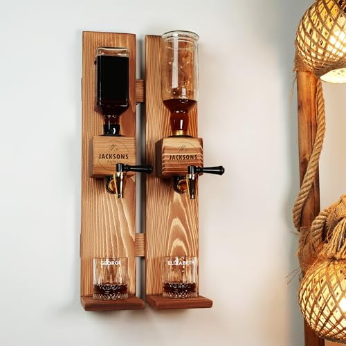 Personalized Whiskey Gift Set Liquor Dispenser, Wall Mounted Whiskey ...