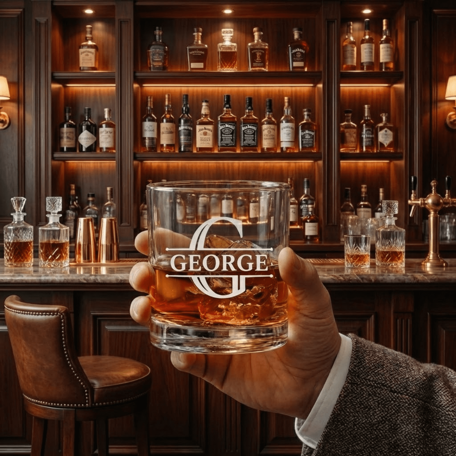 Personalized Whiskey Glass Engraved Old Fashioned, Custom Glass Gift ...
