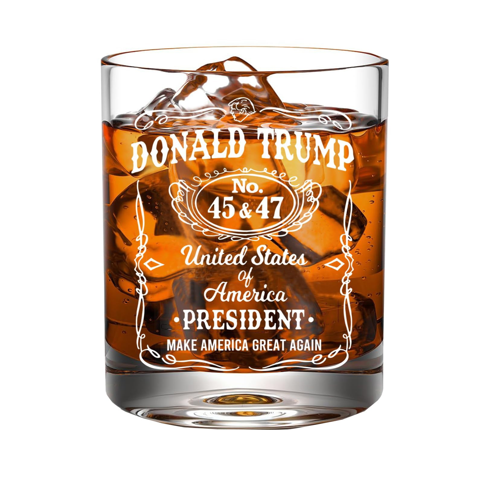 Personalized Whiskey Glass with Presidential Design Unique Gift for ...