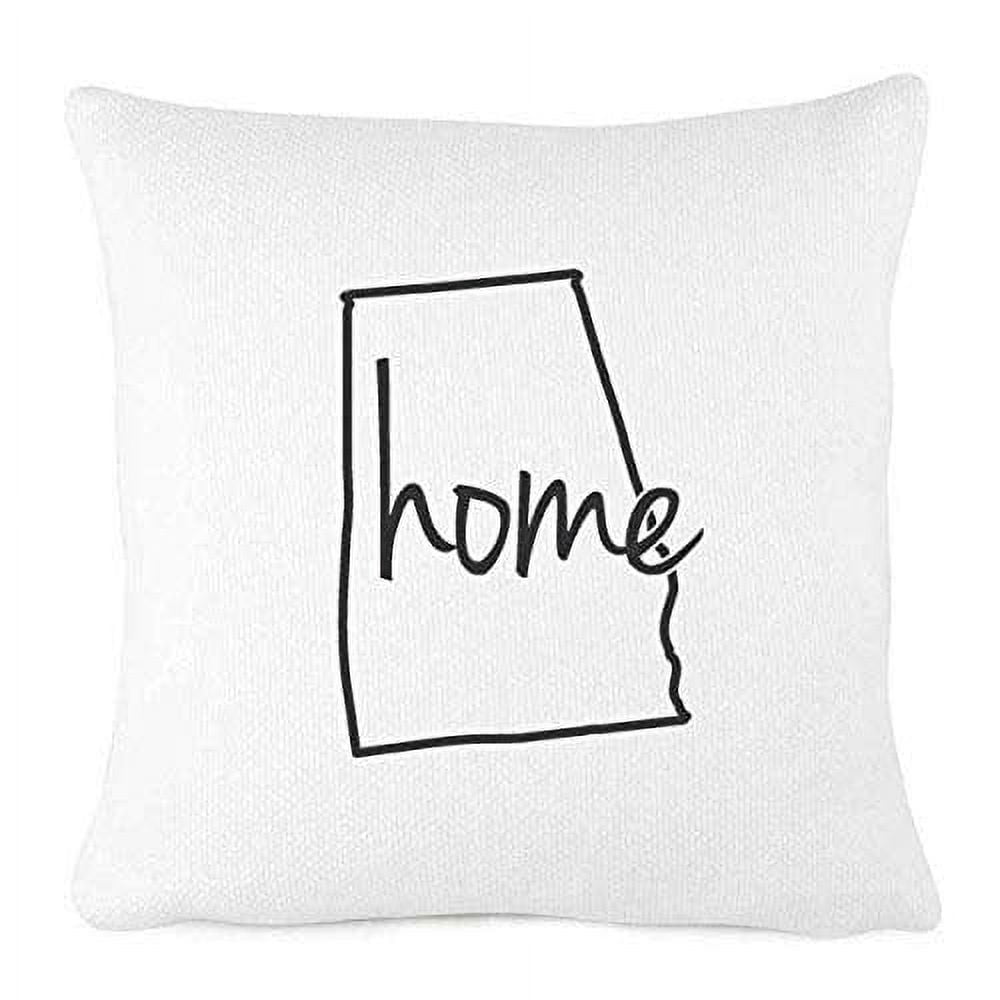 Personalized White Farmhouse Throw Pillow- Outline of Your State- Home ...