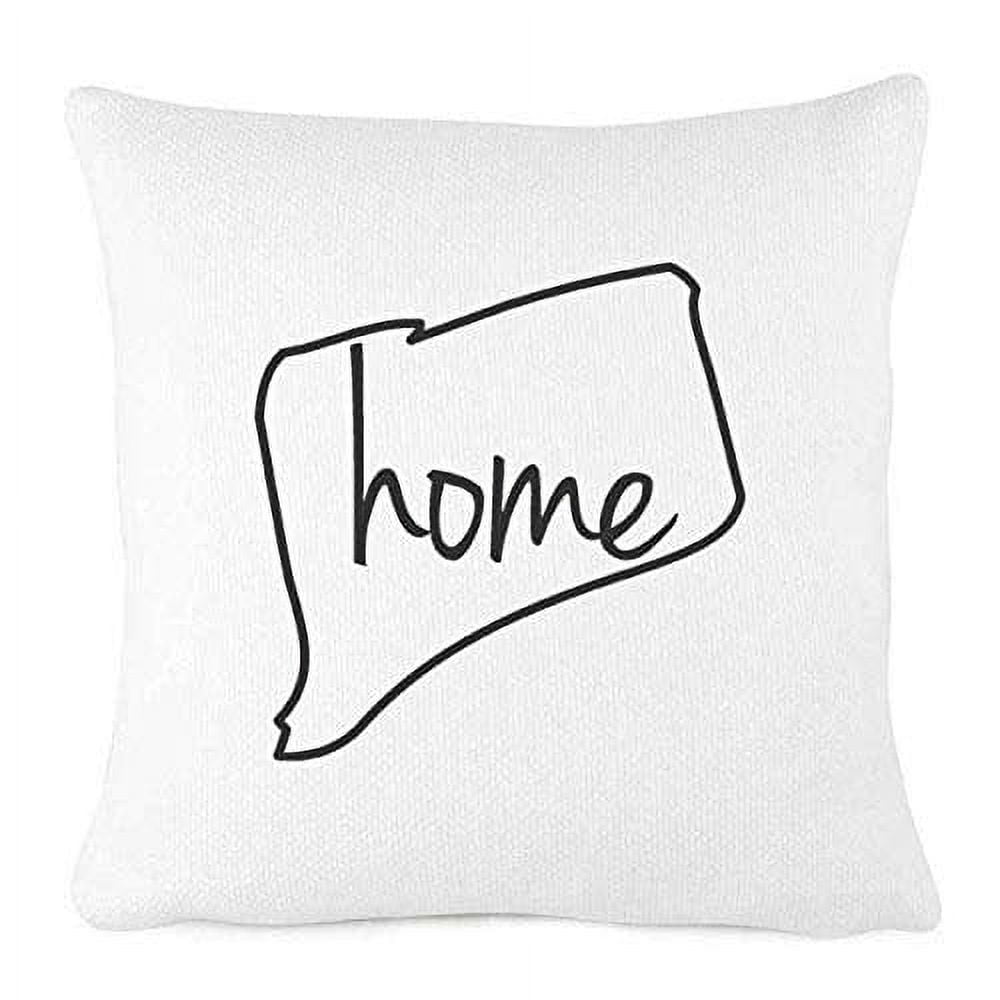 Personalized White Farmhouse Throw Pillow- Outline of Your State- Home ...