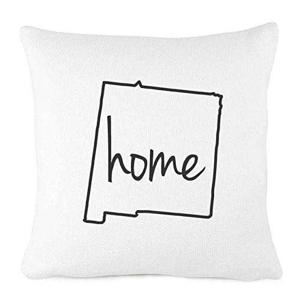 Personalized White Farmhouse Throw Pillow- Outline of Your State- Home ...