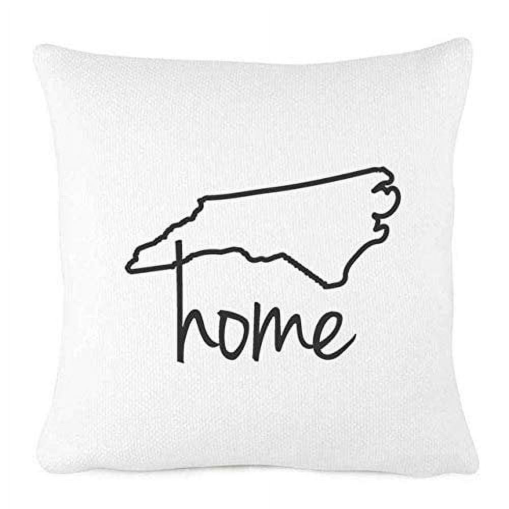 Personalized White Farmhouse Throw Pillow- Outline of Your State- Home ...