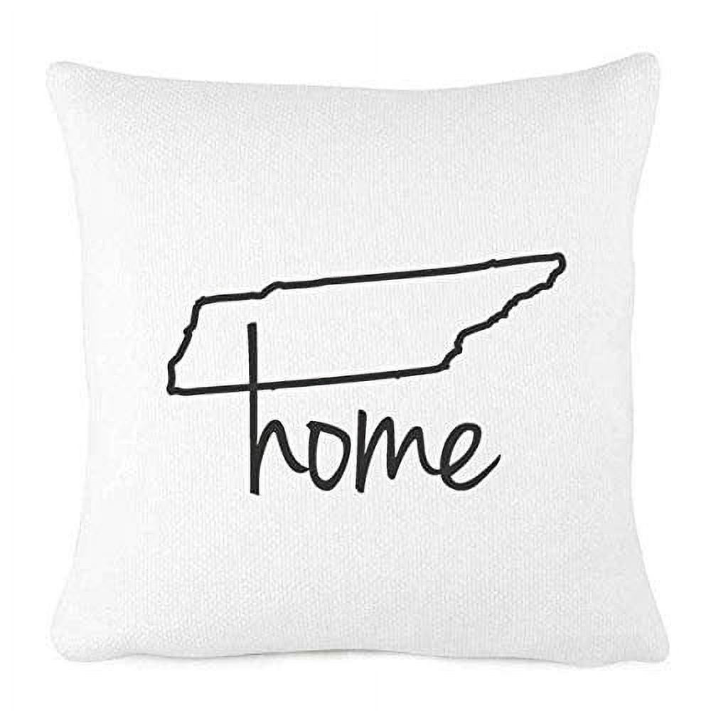 Personalized White Farmhouse Throw Pillow- Outline of Your State- Home ...