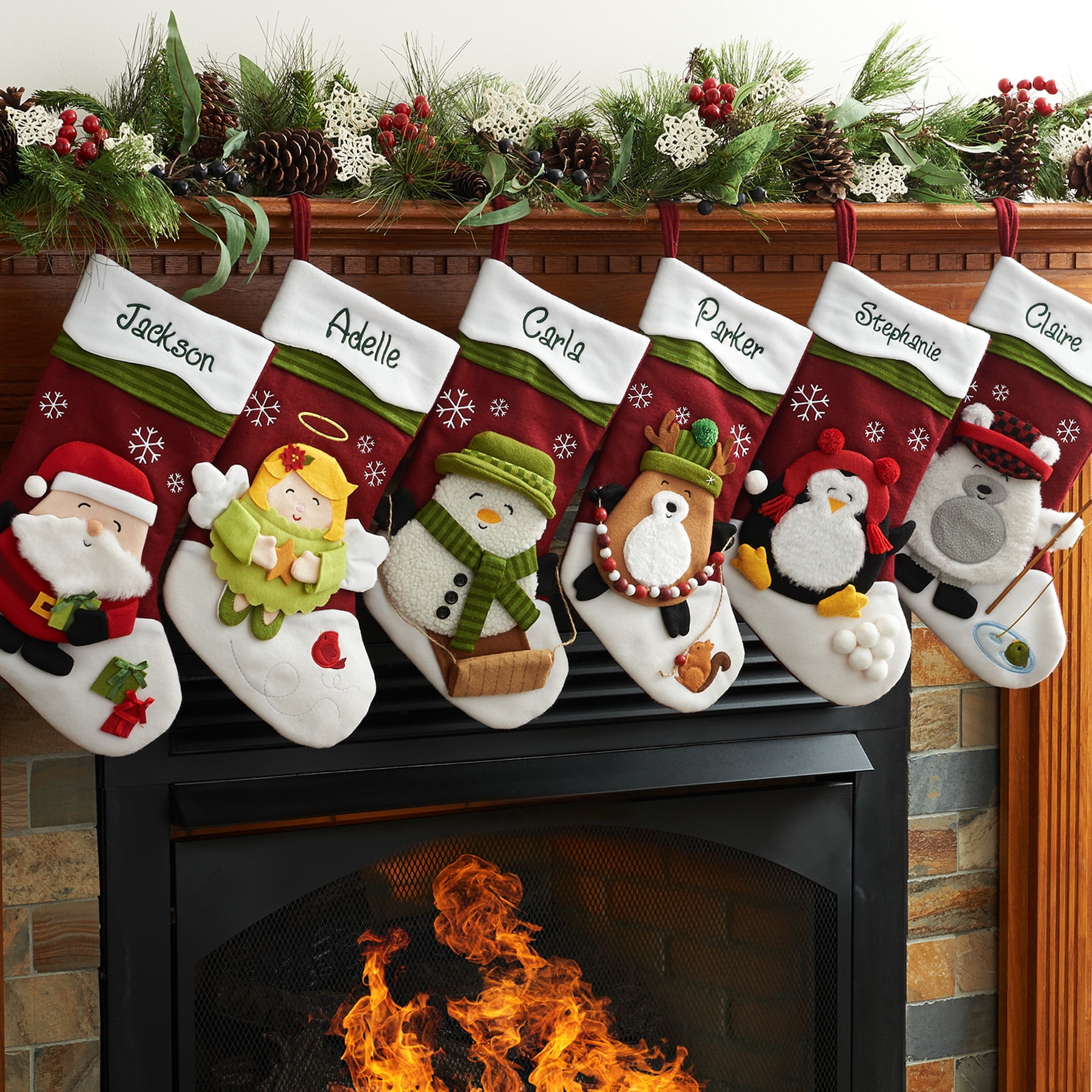 Generic Personalized Christmas Stocking with Winter Hat - Santa, Angel ...