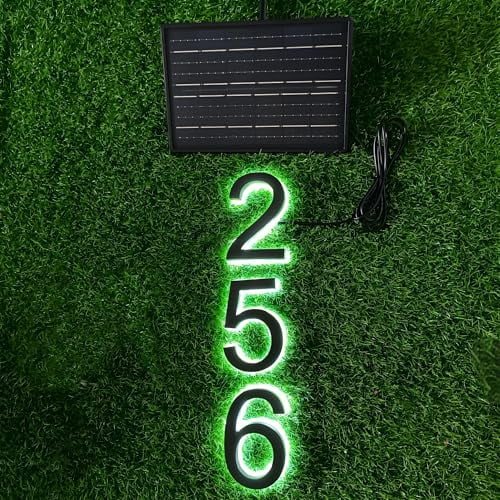 Personalized Wired and Solar-Powered House Numbers 3D Lighted Address ...