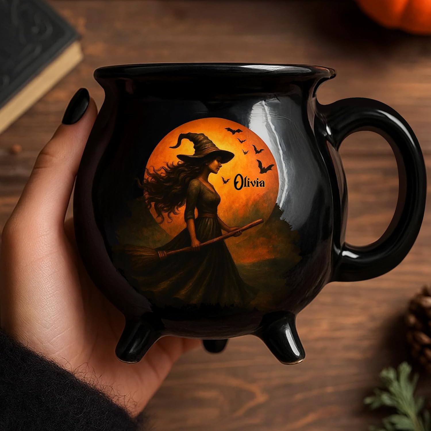 Personalized Witch Cauldron Mug, Halloween Birthday Gifts For Women ...