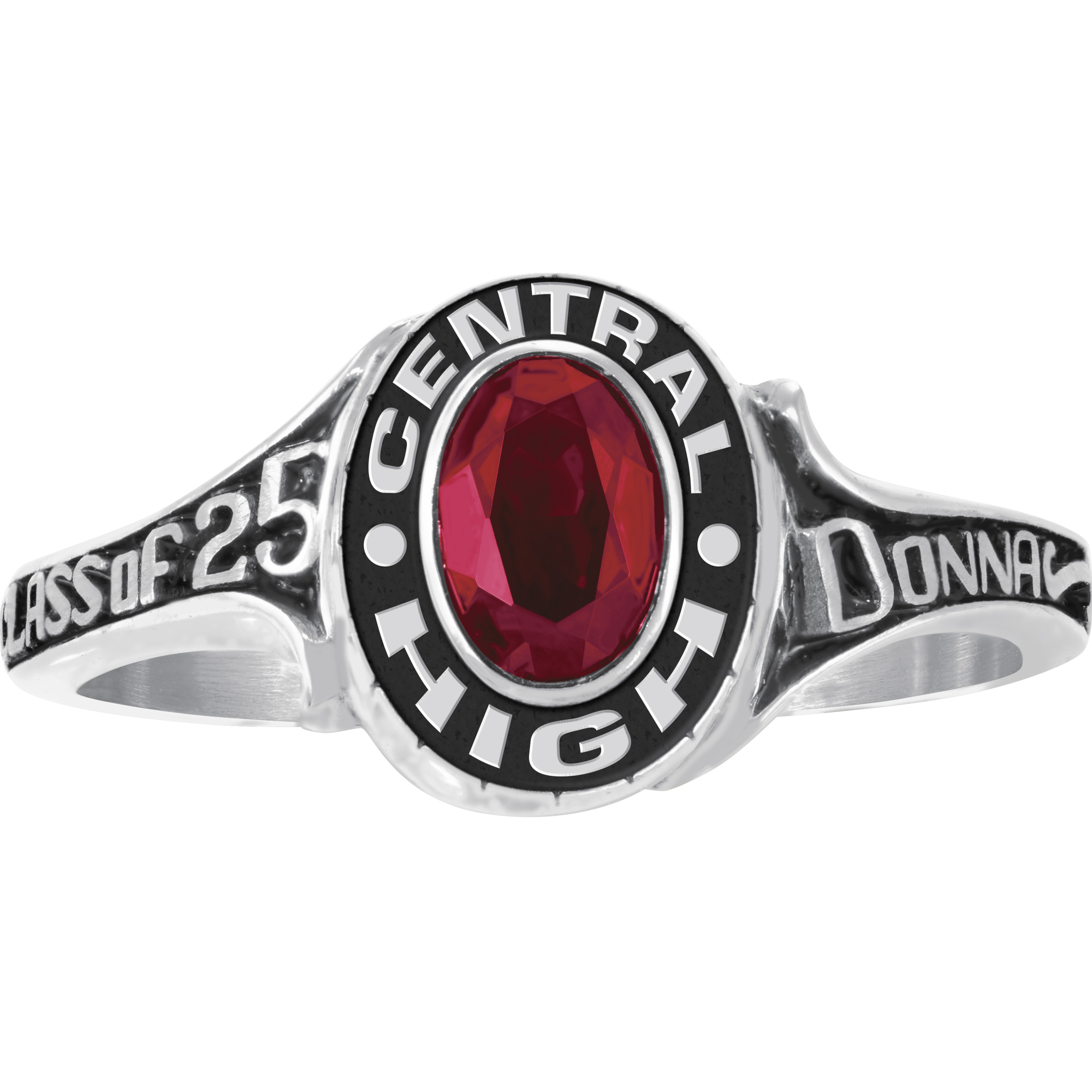 Personalized Women's Name Fashion Class Ring available in Valadium ...