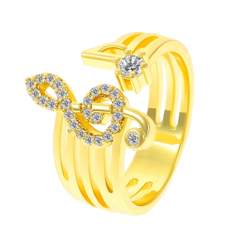 Personalized Womens Open Mouth Copper Ring: Geometric Fashion Note Ring ...
