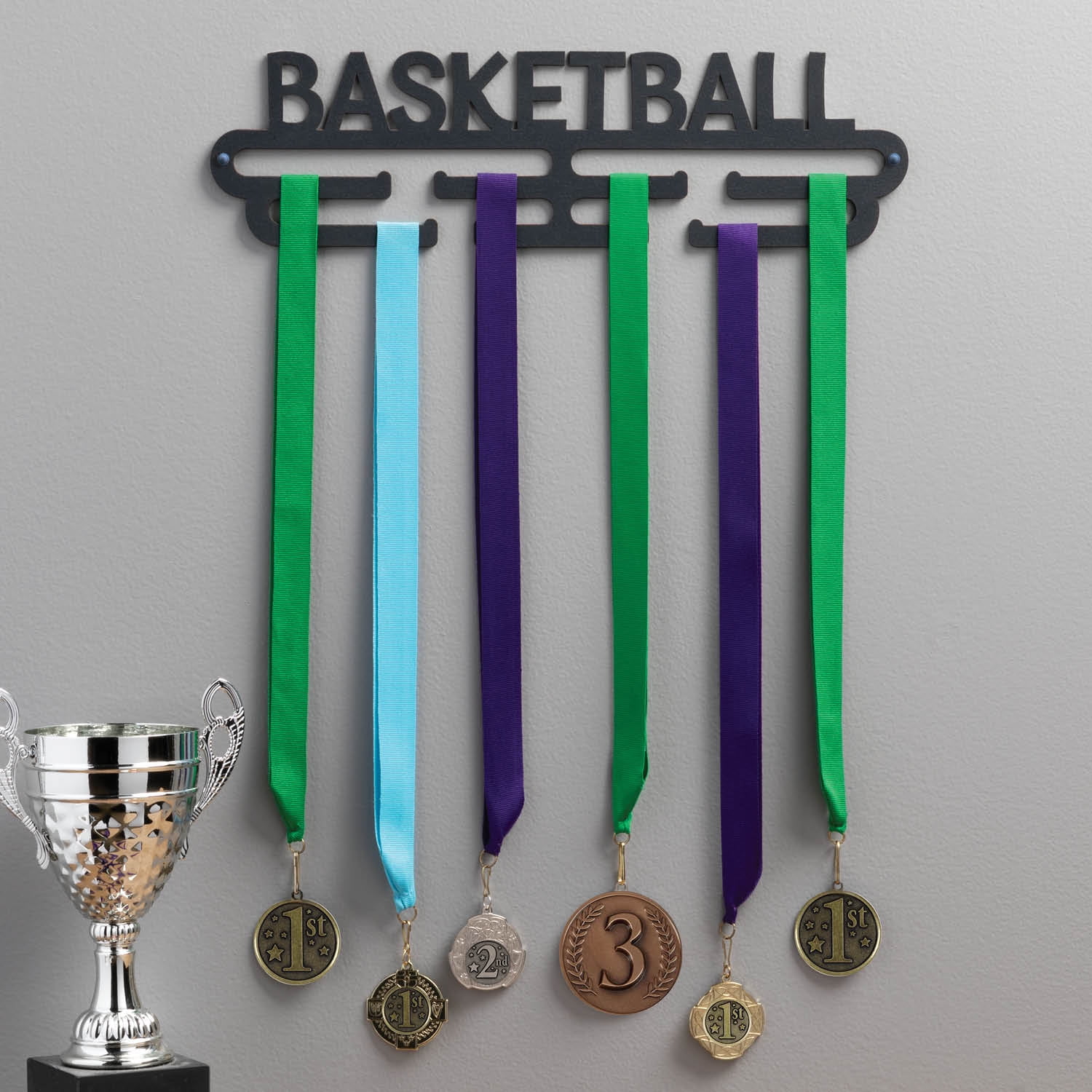 Wood Personalized Medal Holder - Sports Medal Display - Walmart.com