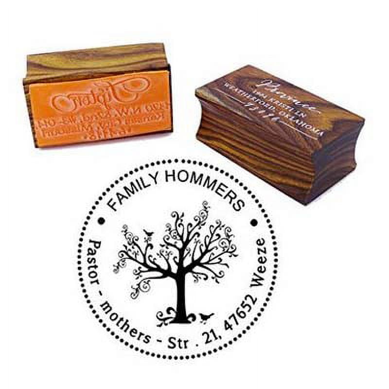Personalized Wood Mounted Rubber Stamp Custom Family Return Address ...