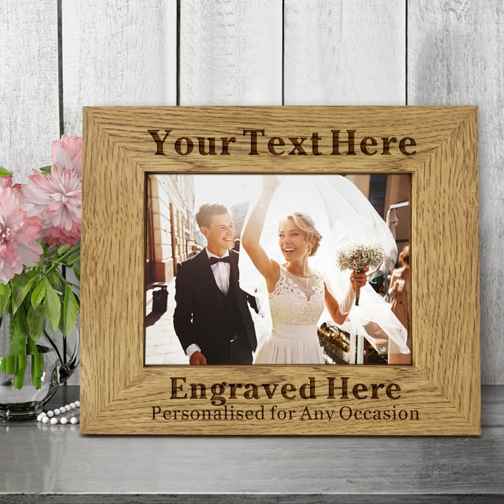 Personalized Wood Picture Frame 5 x 7 Inches Laser Engraved Any Text ...