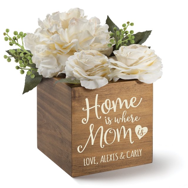 Personalized Wood Storage Box - Home Is Where Mom Is - Walmart.com
