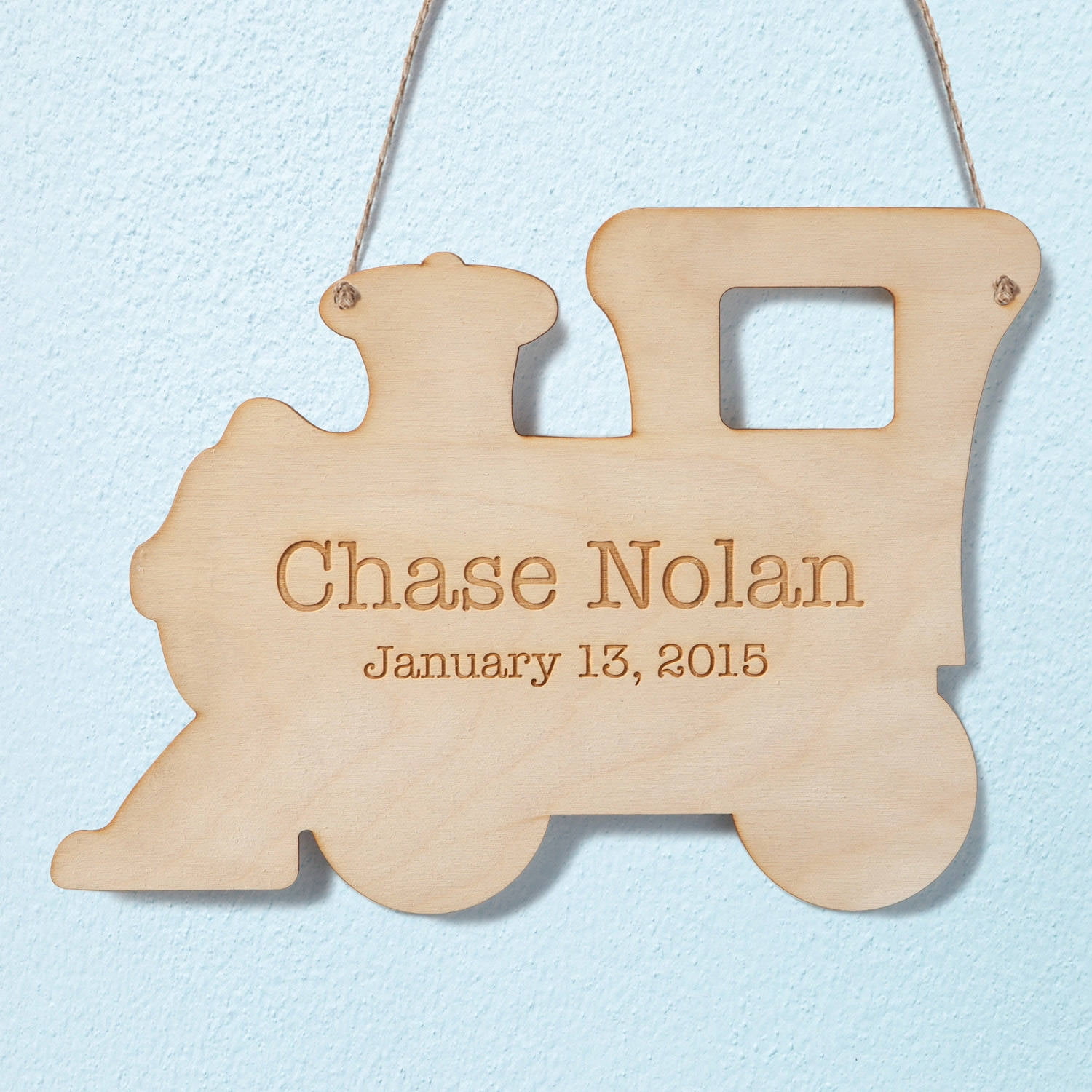 Personalized Wood Train Plaque - Custom Name & Birthday - 12 x 9 ...