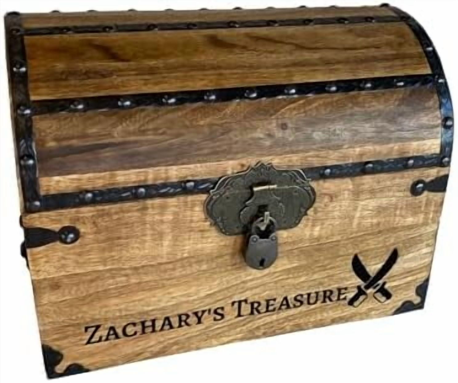 Personalized Wood Treasure Chest - Pirate Chest with Custom Engraving ...
