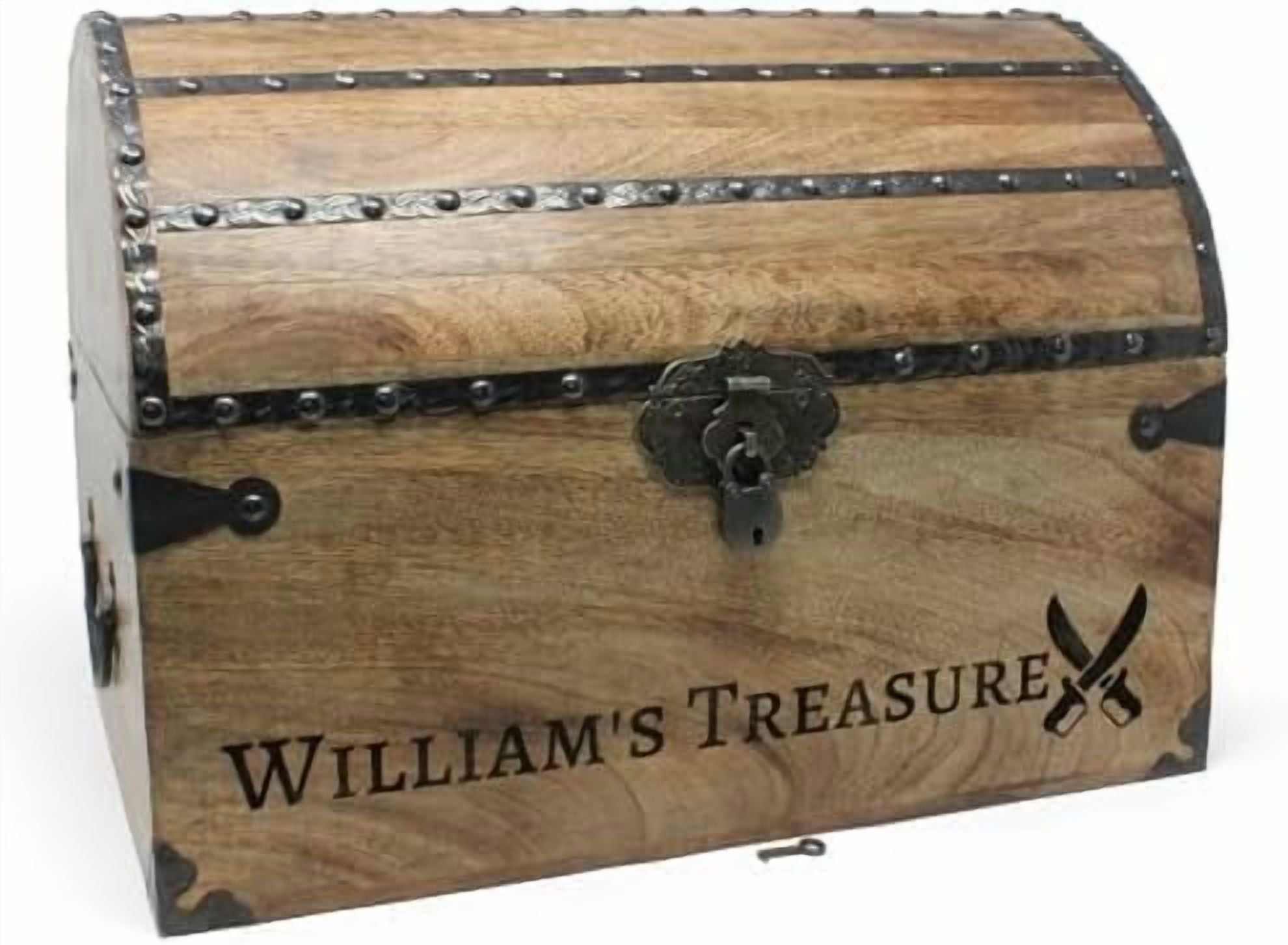 Personalized Wood Treasure Chest - Pirate Chest with Custom Engraving ...