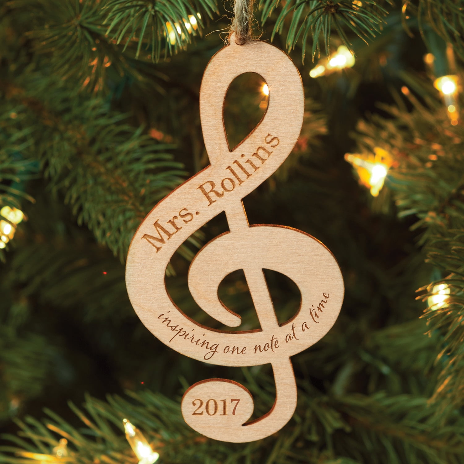 Personalized Wood Treble Clef Ornament - Walmart.com