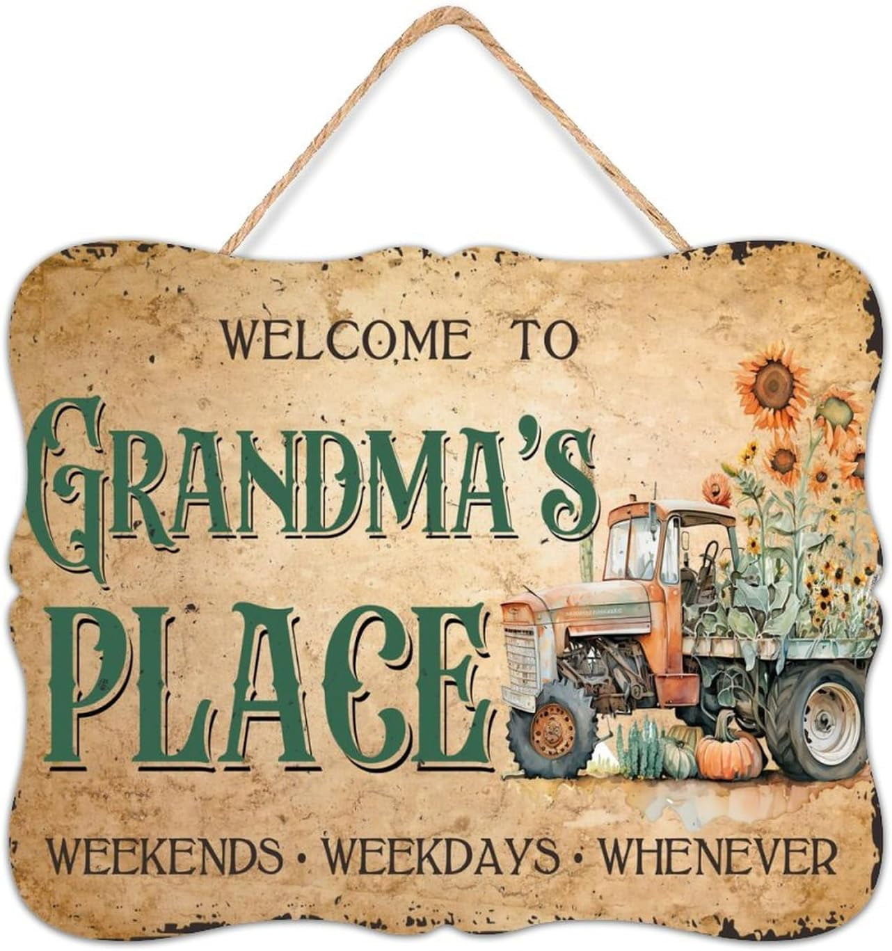 Personalized Wood Wall Sign Welcome to Grandma's Place Decorative Wood ...