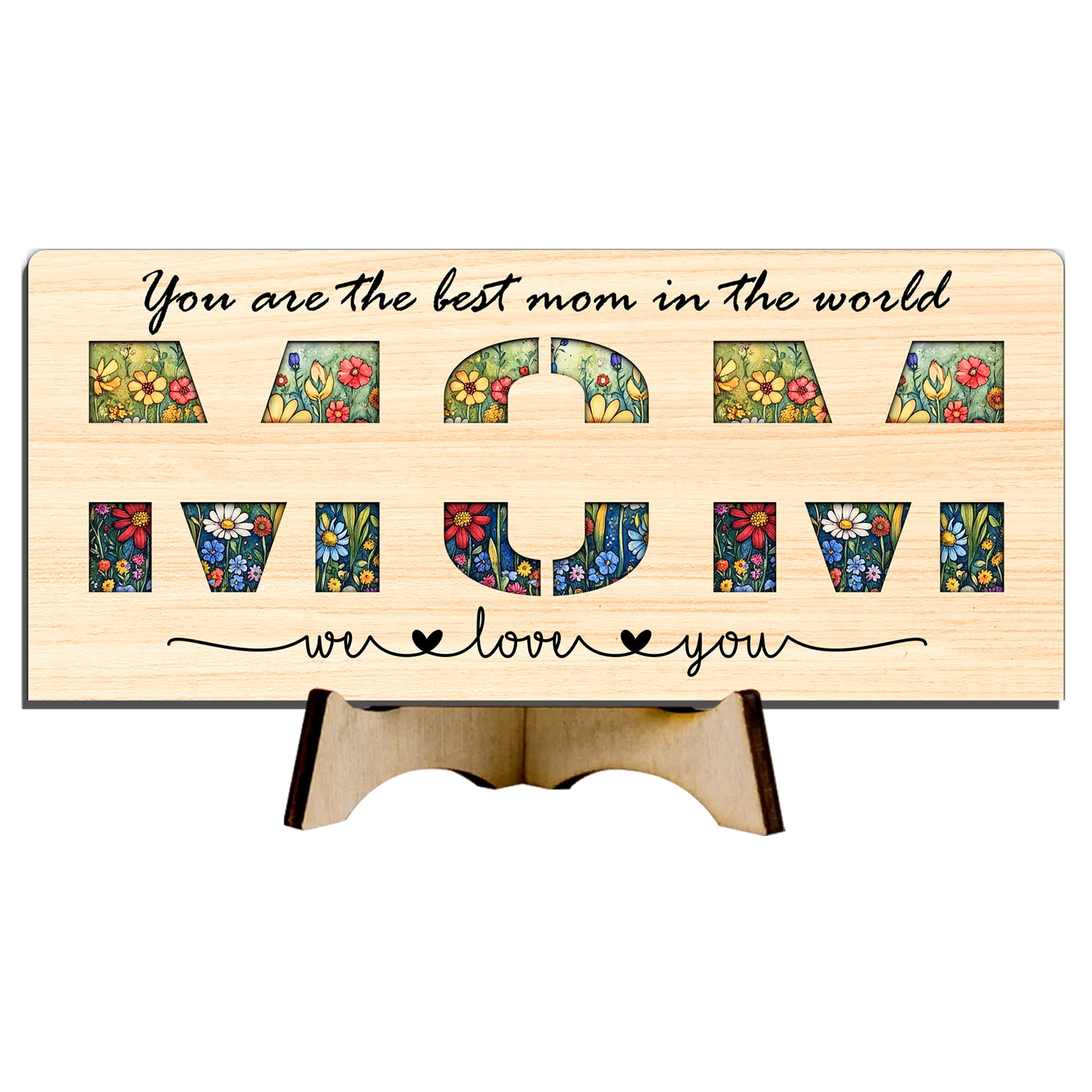 Personalized Wooden Mom Sign – Custom Name Plaque with Kids’ Names ...